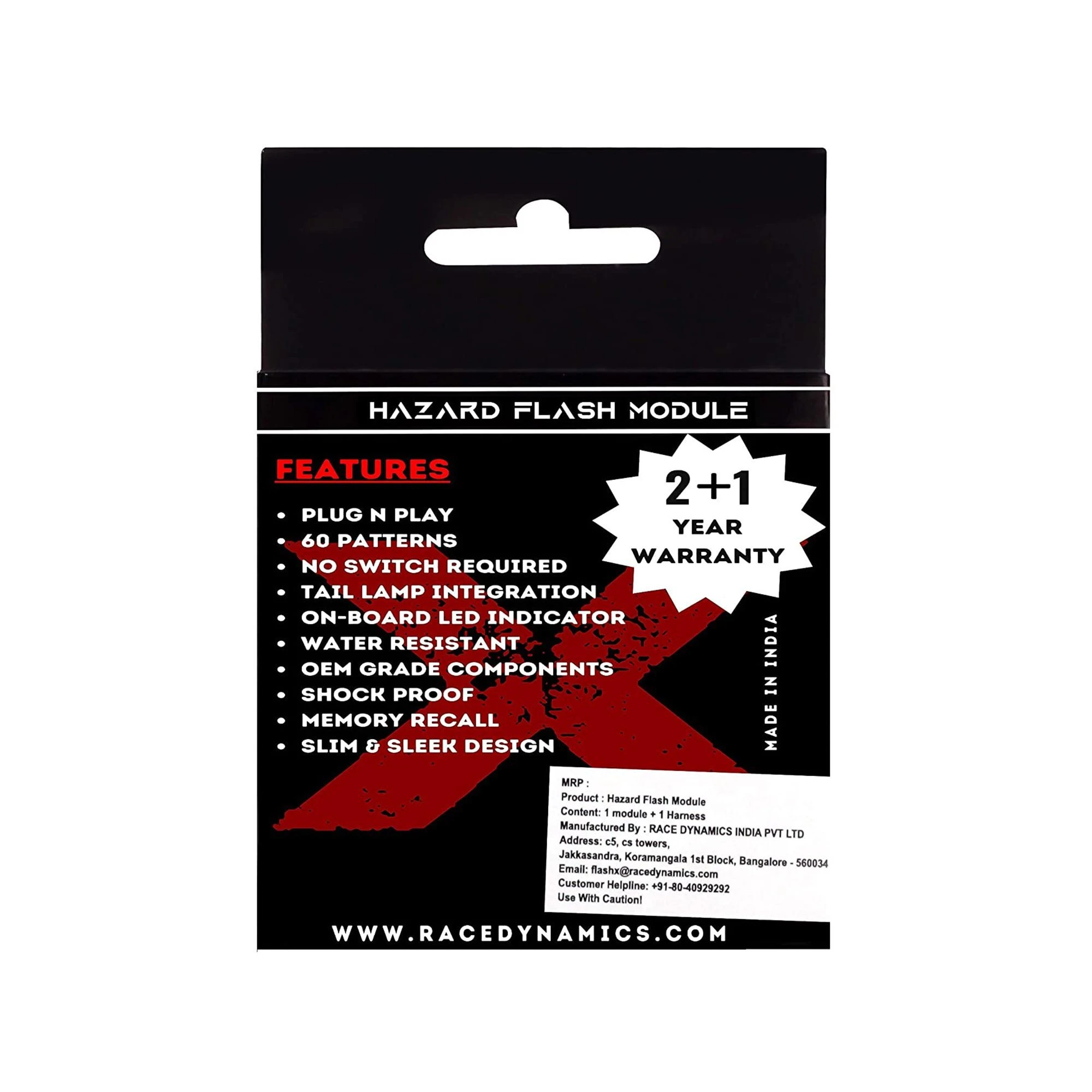 FLASH X HAZARD FLASH MODULE FOR MOTORCYCLE - Hash Motors